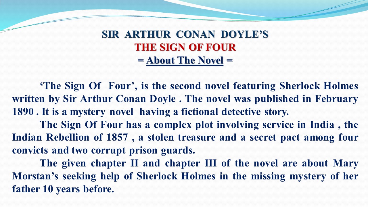 English for Jr. College: 4.4 The Sign of Four