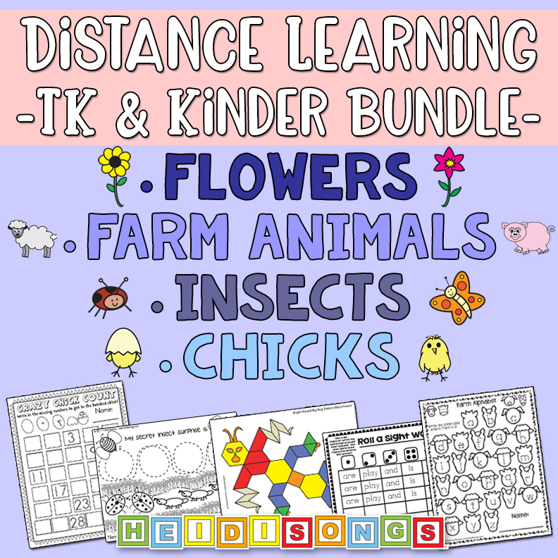 K/TK Distance Learning Packet: Chicks - NO PREP PRINTABLES! | Heidi Songs