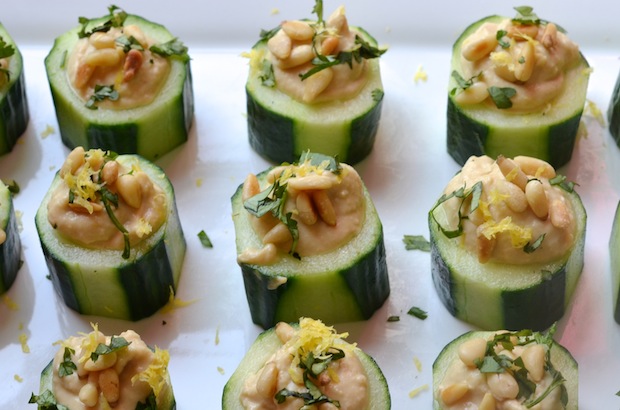 Hummus Cucumber Cup Appetizers - Always Order Dessert