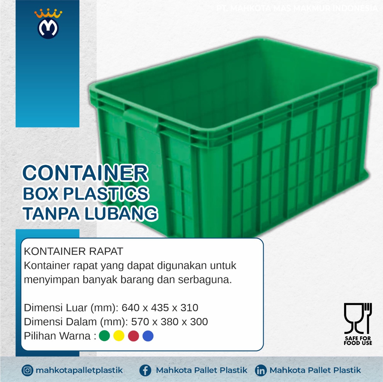 Jual Container Box Plastik: Ukuran dan Spesifikasi - Pallet Plastik ...