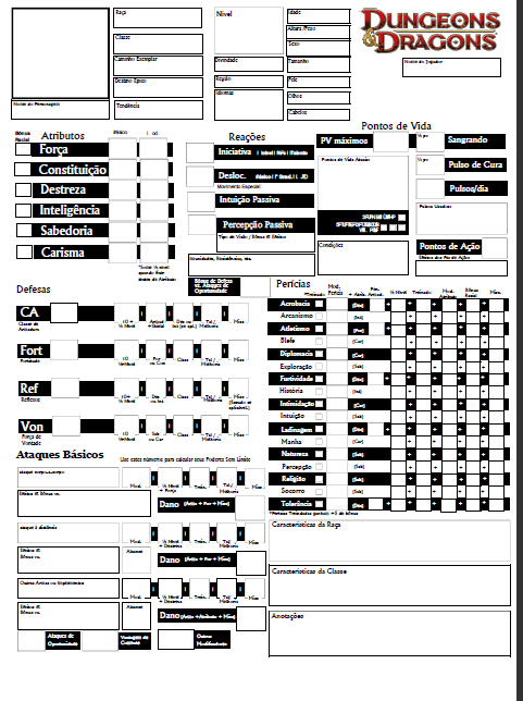 Farol do RPG: Fichas de Personagem – Seu ingresso para um mundo de ...