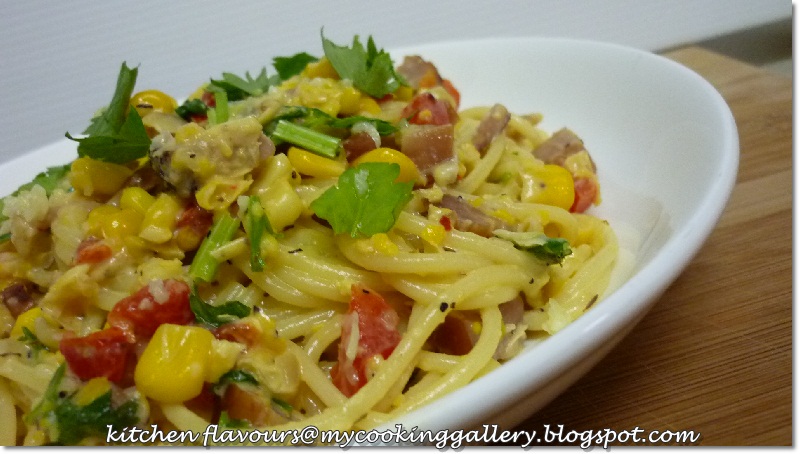 kitchen flavours: Summer Corn Spaghetti