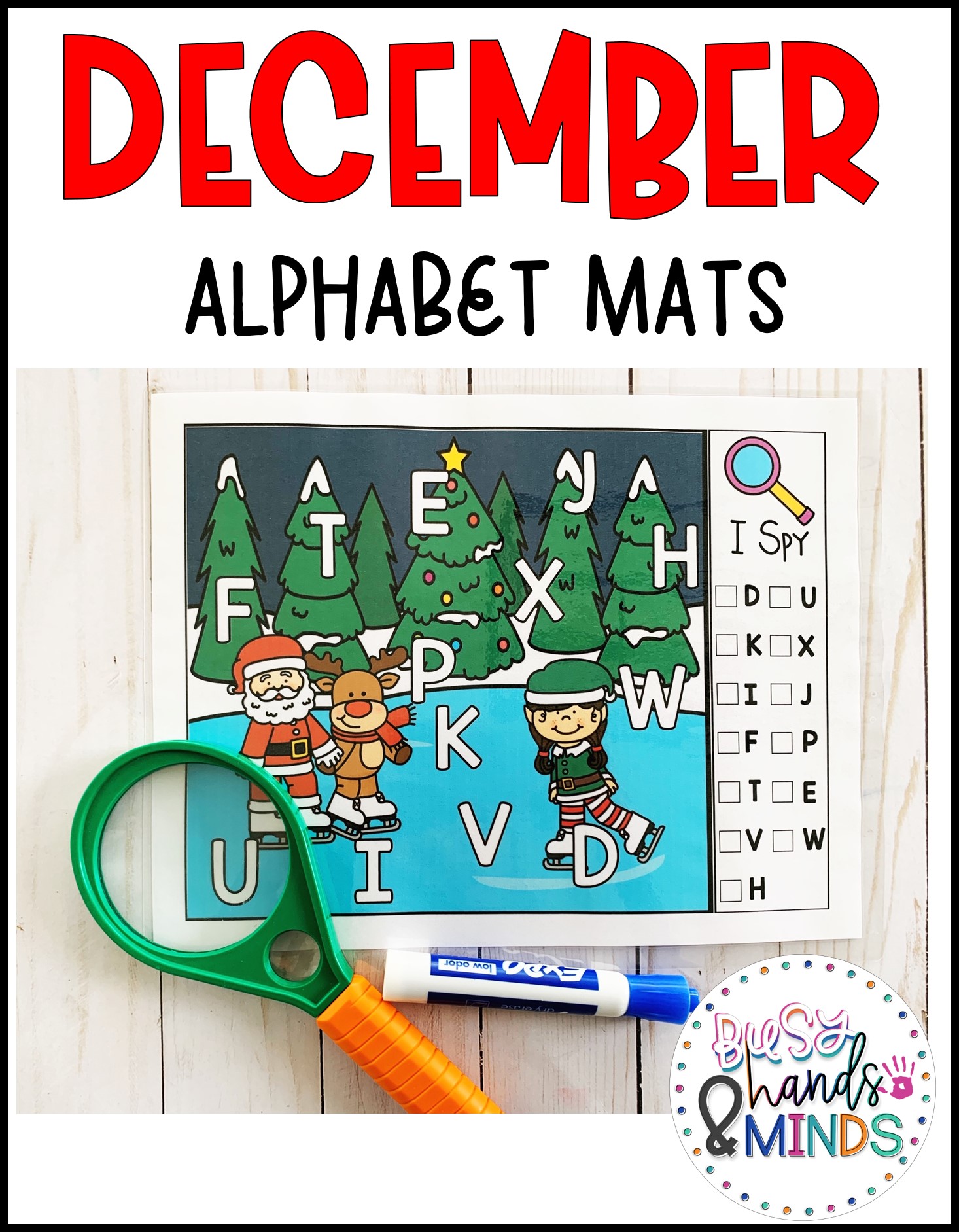 December Alphabet Mats for Preschool | Busy Hands and Minds