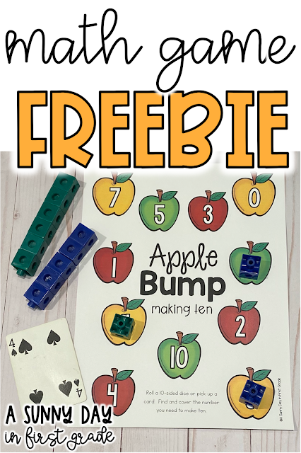 Making Ten Math Game Freebie | A Sunny Day in First Grade