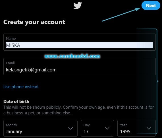 Cara Mudah Membuat Akun Twitter Terbaru Lengkap - Cara Handal