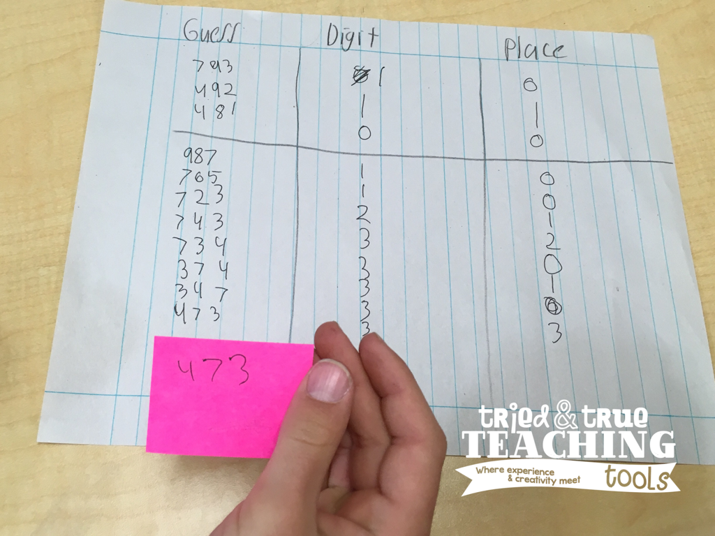What's my Number? A Place Value Game | Tried and True Teaching Tools