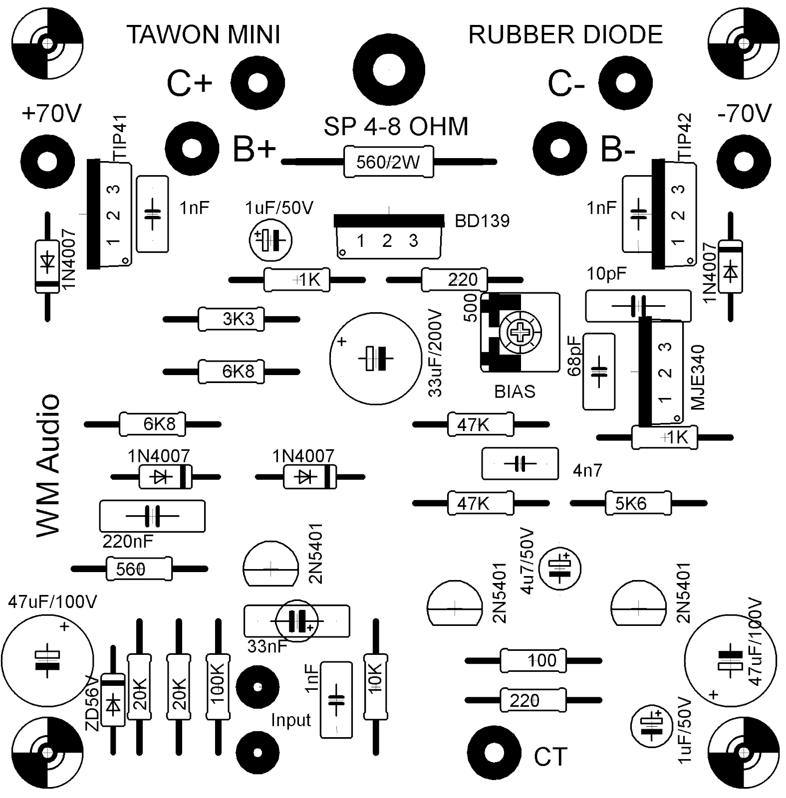 WM Audio SS: Desain Tawon Mini Rubber Diode New