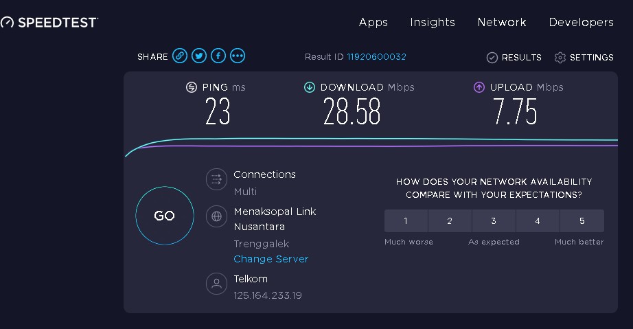 Pertemuan ke-4 Informatika Kelas 8 Tugas Menggunakan Speedtest - Cak Puguh
