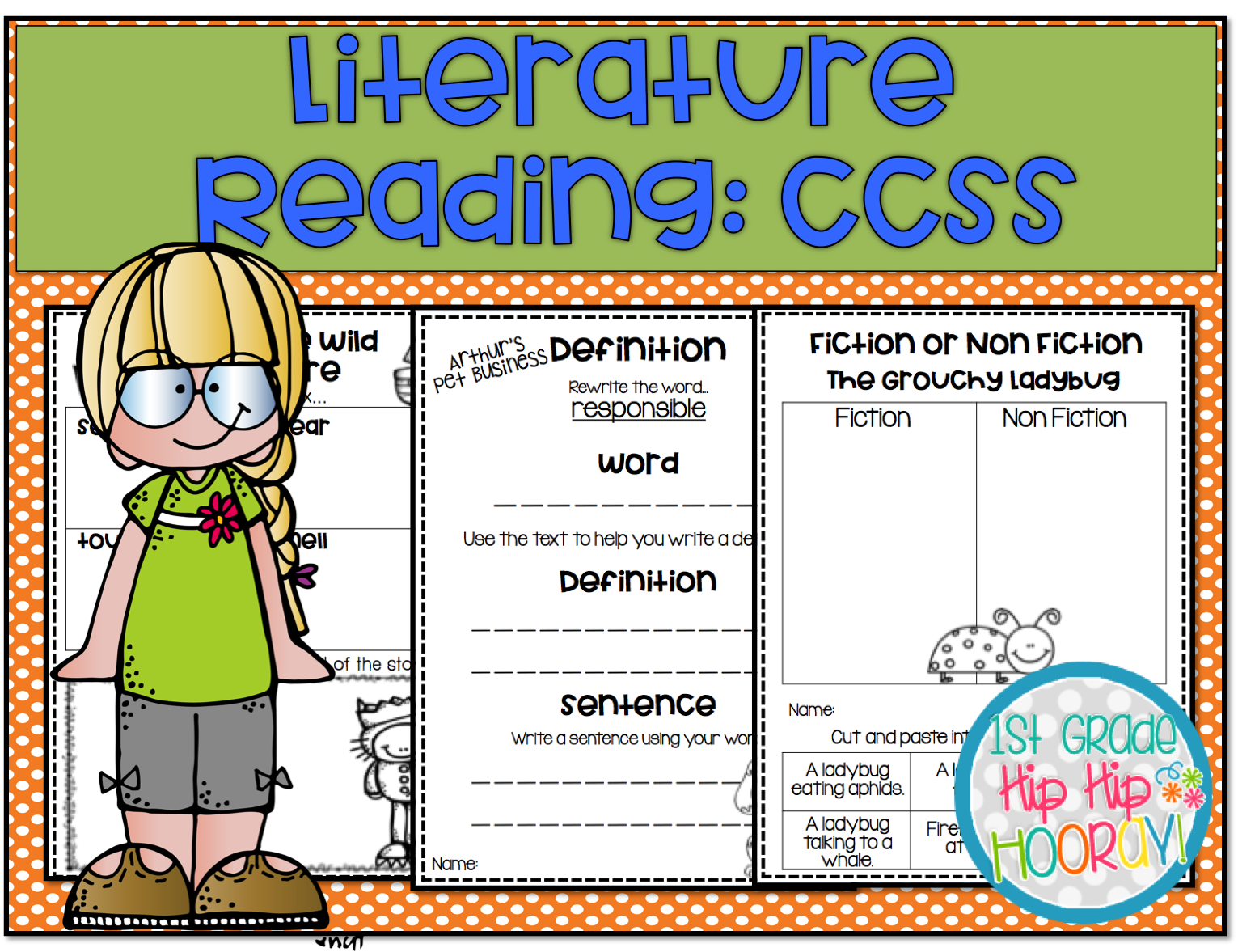 1st Grade Hip Hip Hooray!: CCSS Reading/Literature Assessment Activities!