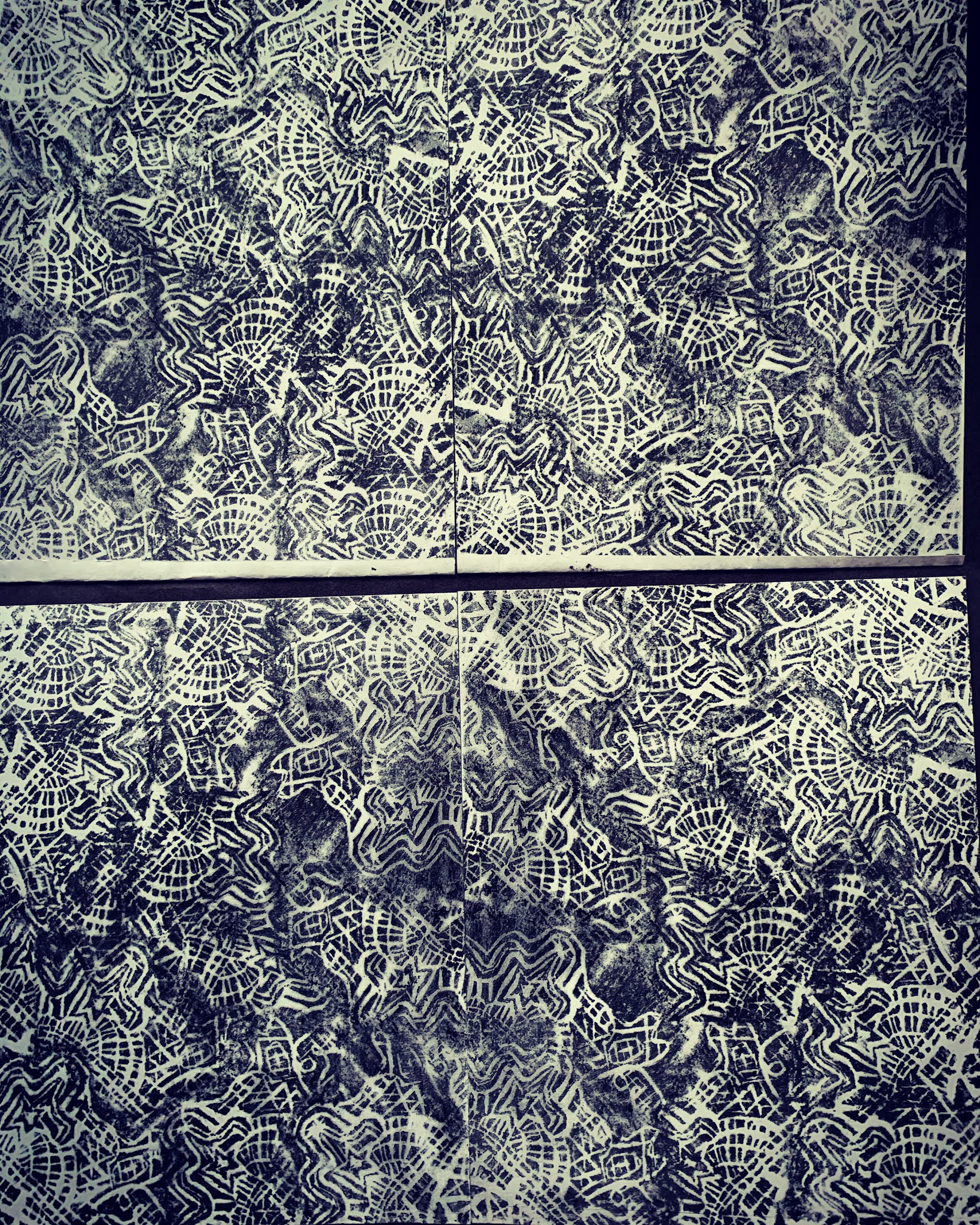 Rowan Jackson Art: Lino print patterns.