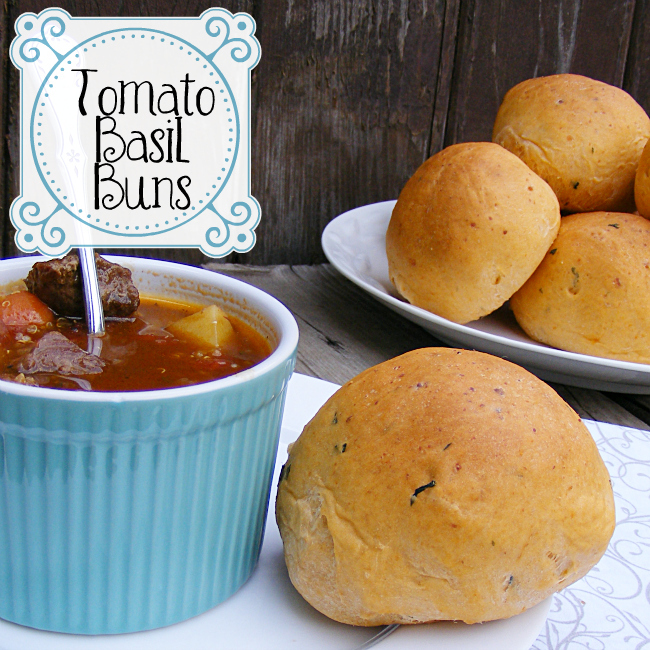 Tomato Basil Hamburger Buns
