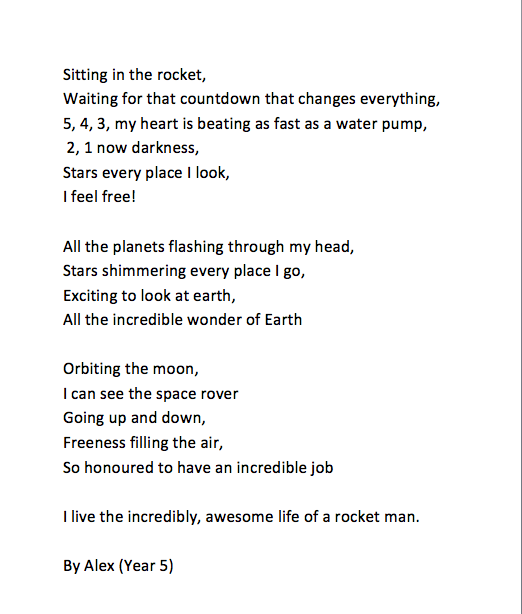 Every Child is a Writer!: Poem by Alex (Year 5)