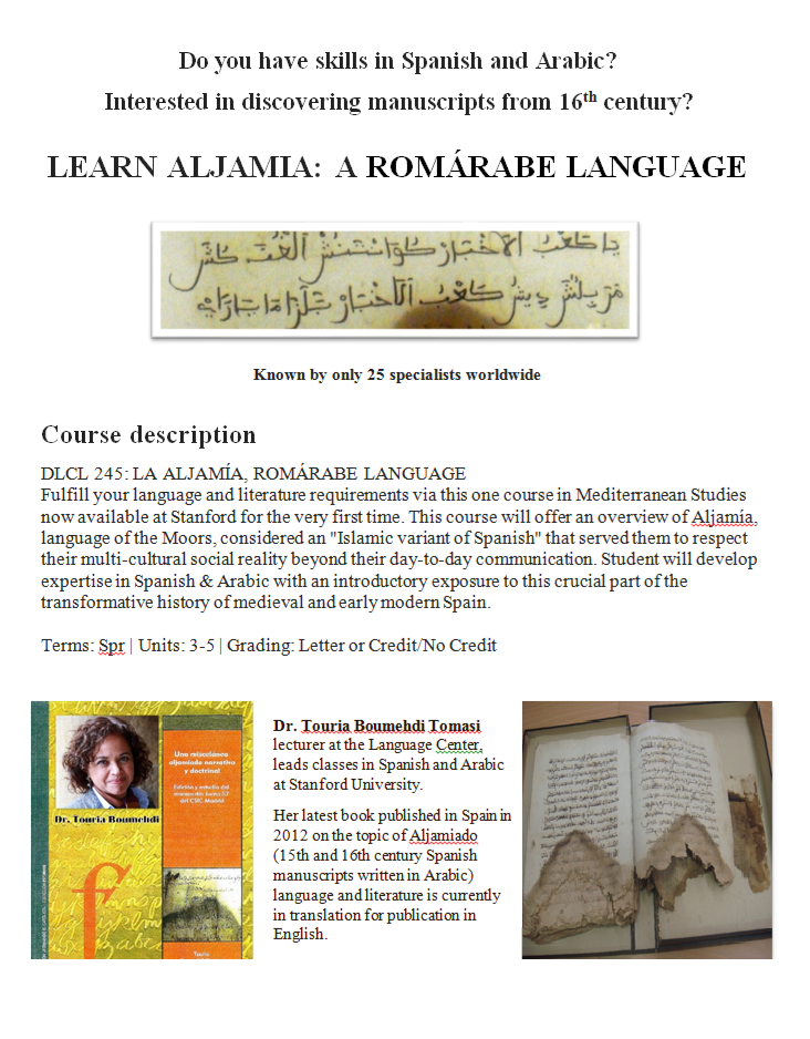 Learn Aljamia: A Romarabe Language (Stanford University_March 26 to ...