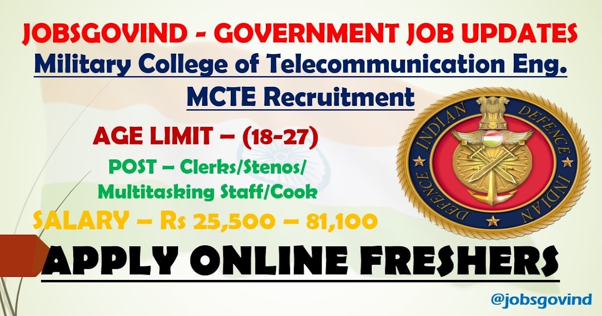Military College of Telecommunication Engineering MCTE Recruitment 2021 ...