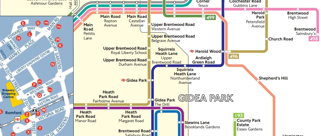 Great British Bus Routes.com: 498: Romford - Brentwood