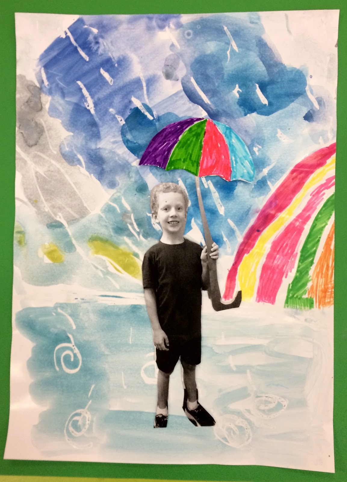 Art with Mrs Baker: Rainy Day Wax Resist Portraits- Grade 2