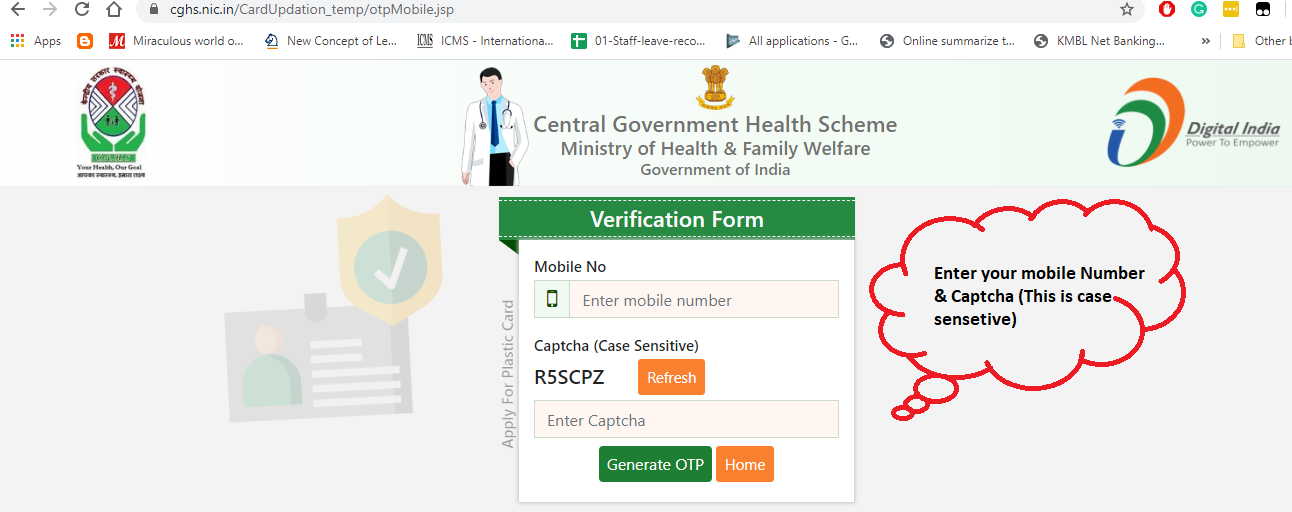 Miraculous world of Numbers: 118-Step-by-step Online CGHS form creation ...