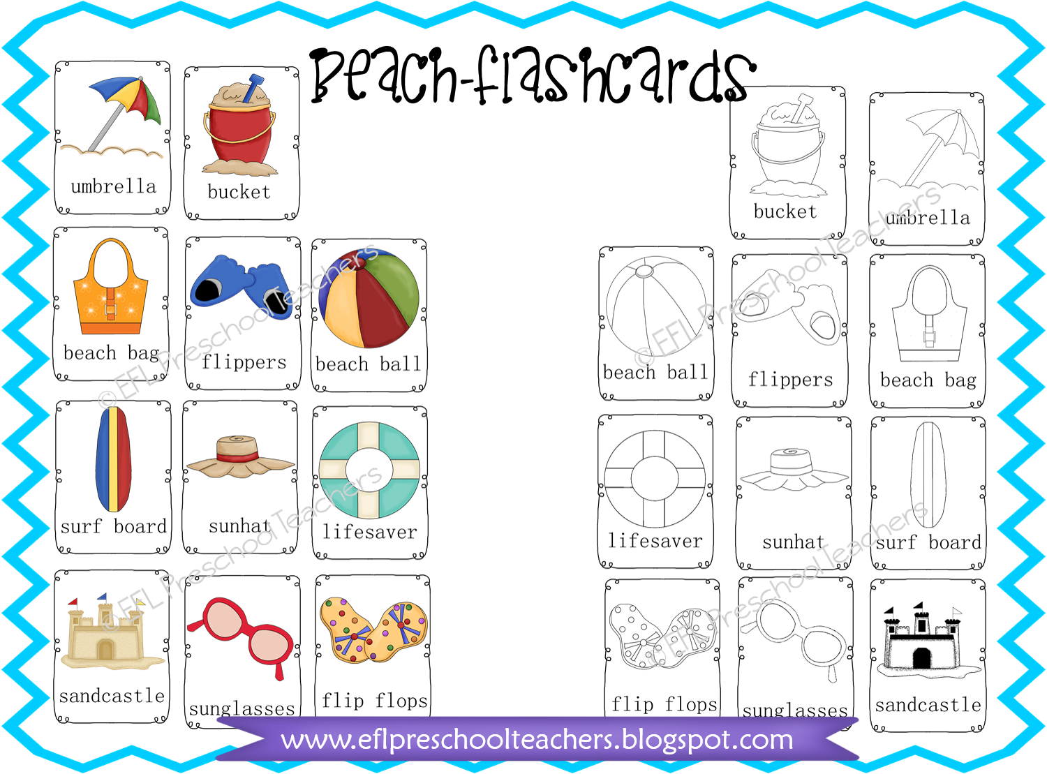 ESL/EFL Preschool Teachers: Beach Theme for English Language Learners