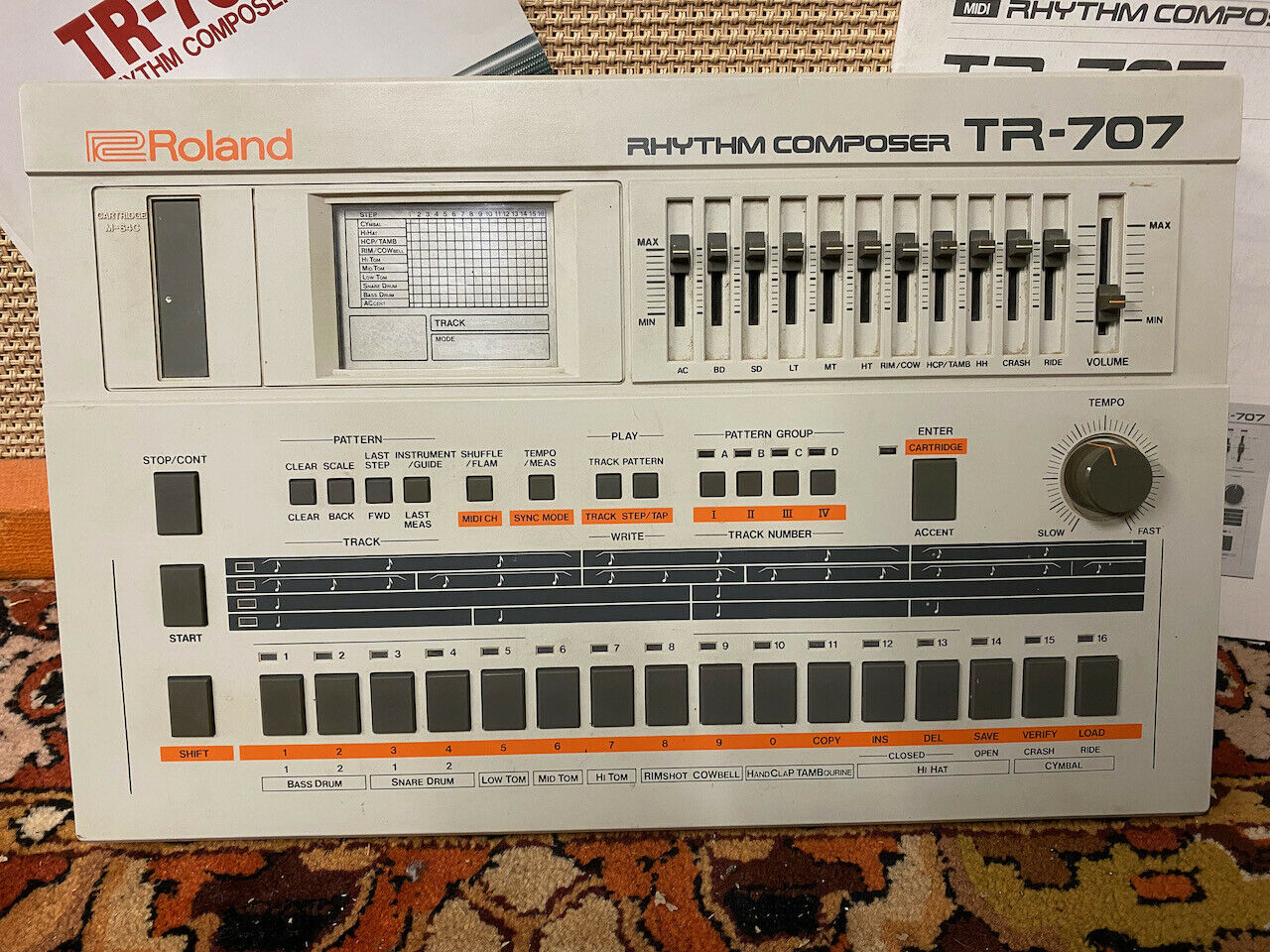 MATRIXSYNTH: Vintage Roland TR-707 Drum Machine SN 589011 w/ Docs