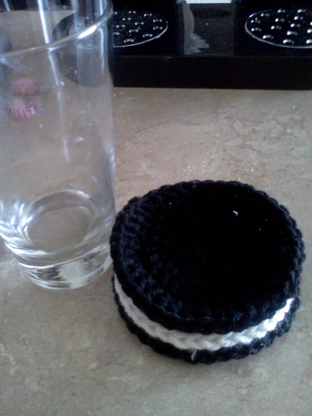 Oreo Cookie Coaster Crochet Pattern