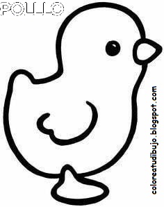 Pollo para colorear 🐥 - COLOREA TUS DIBUJOS