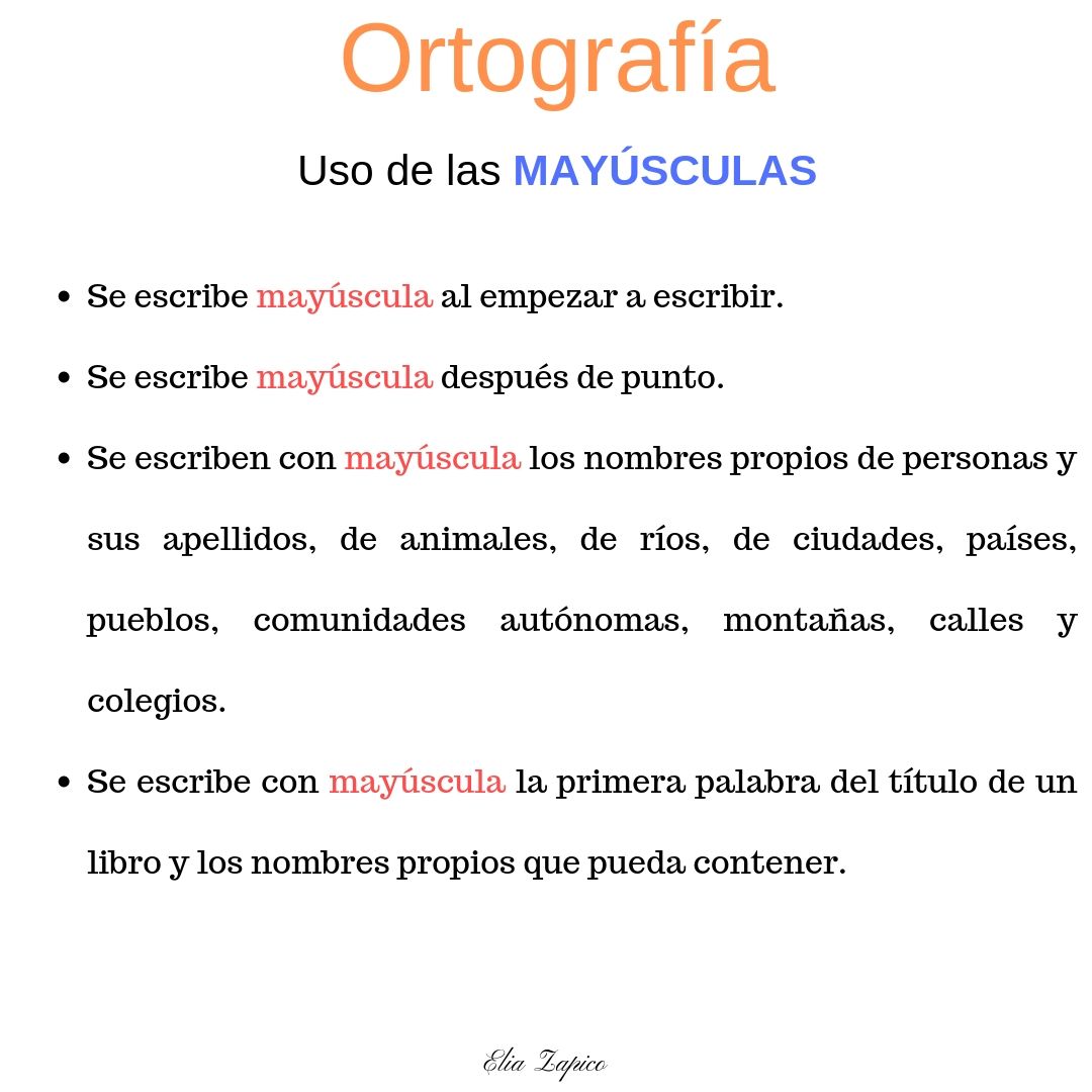 Ortografía: uso de las mayúsculas