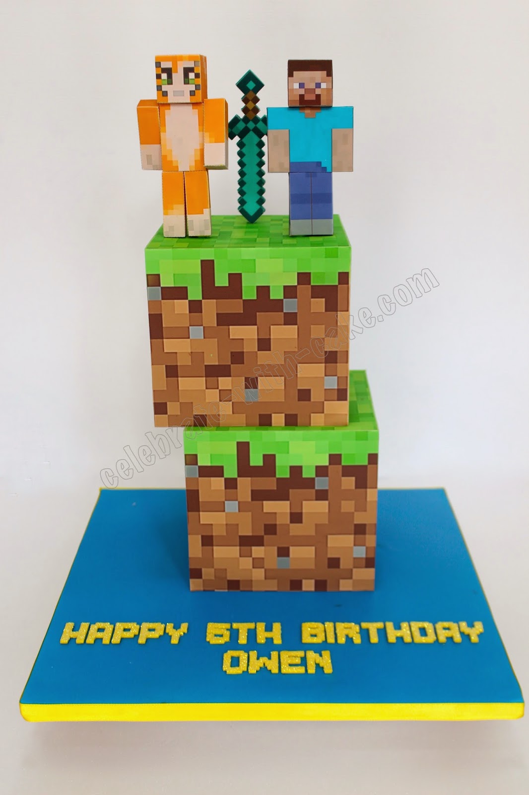 Celebrate with Cake!: Minecraft 2 tier Cake