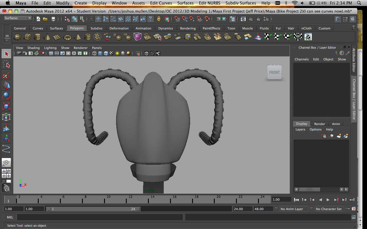3D Modeling 1: Project 1: Learning How To Use The Maya Program