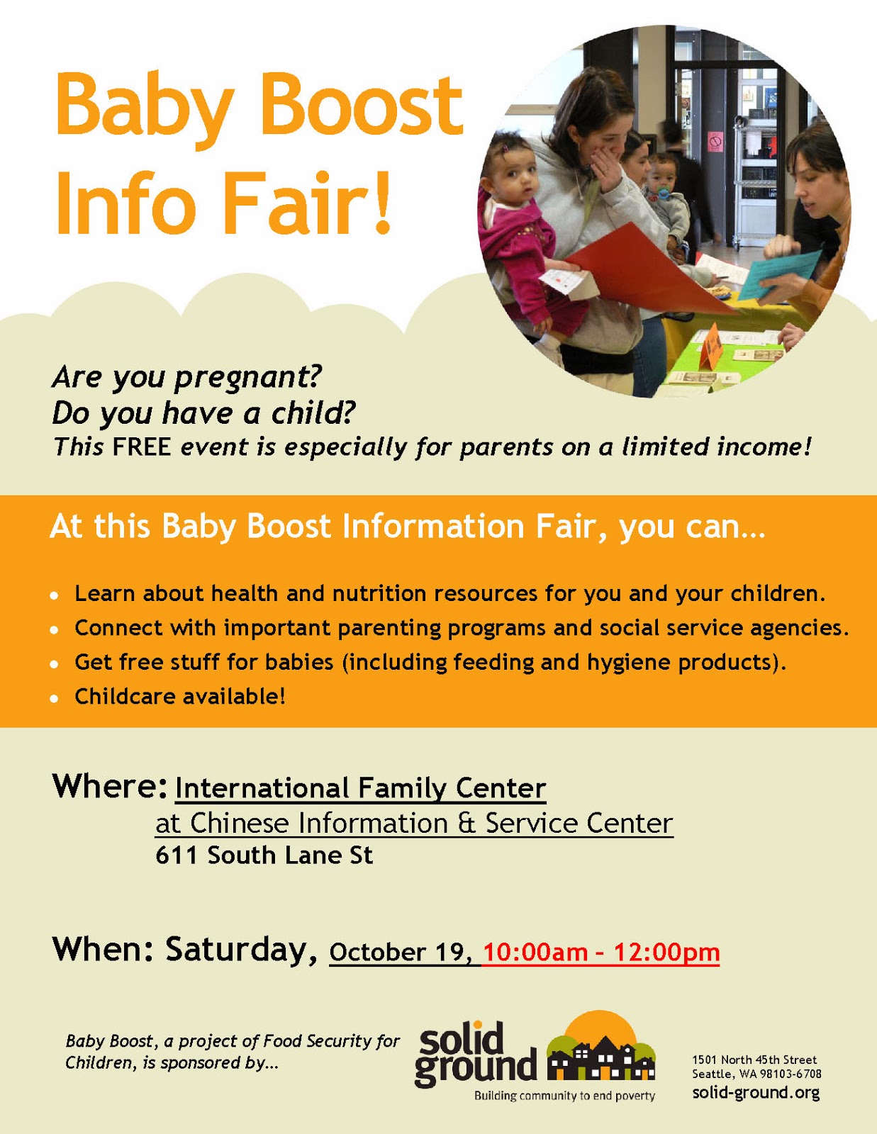 ConnectUp: Baby Boost Info Fair: Saturday 10/19 10-noon