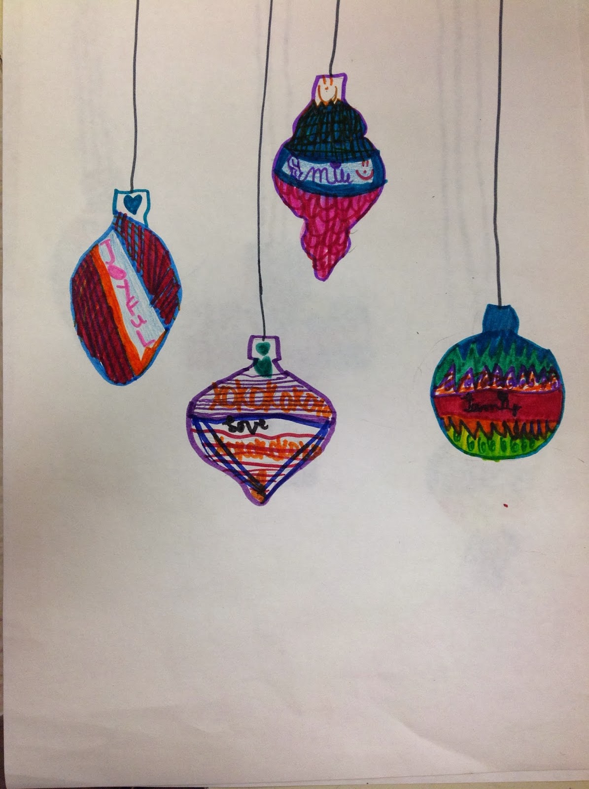 Miss Arty Pants: Christmas Ornament Drawing