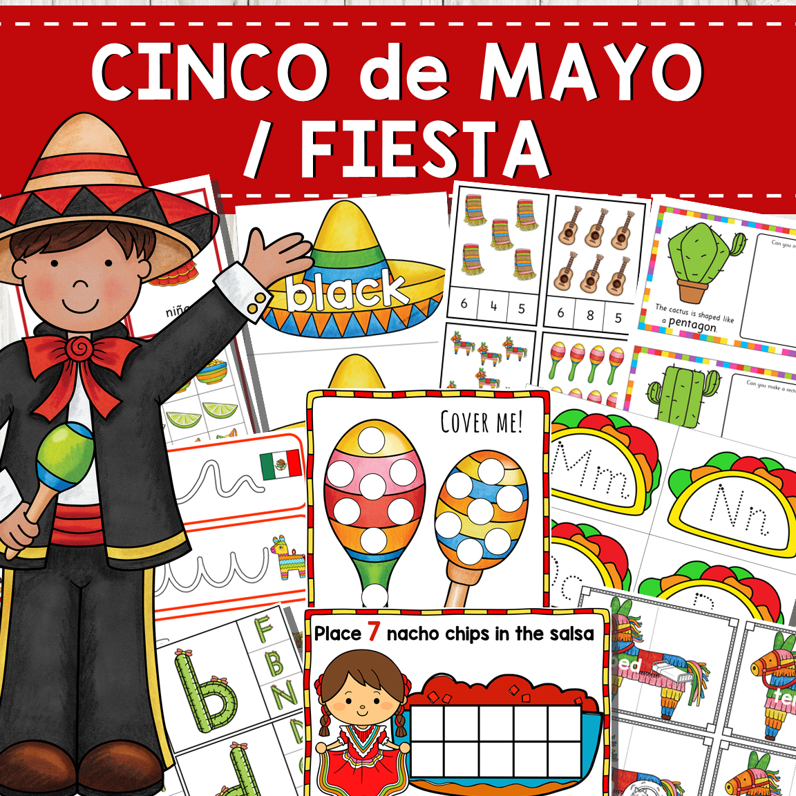 Fiesta and Cinco de Mayo Preschool Math and Literacy Mini Unit | The ...