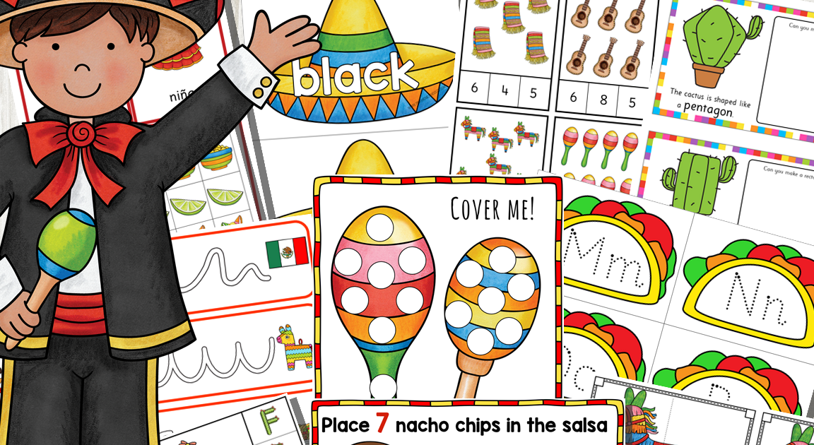 Fiesta and Cinco de Mayo Preschool Math and Literacy Mini Unit | The ...