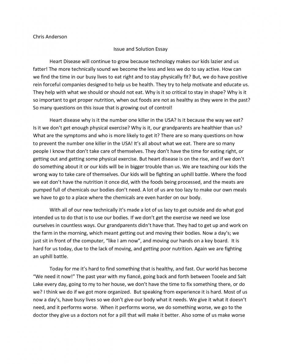 Problem And Solution Essay Examples ~ Resume Letter