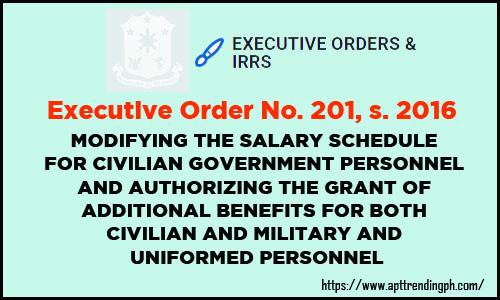 Executive Order No. 201, s. 2016 signed by BENIGNO S. AQUINO III - PH ...