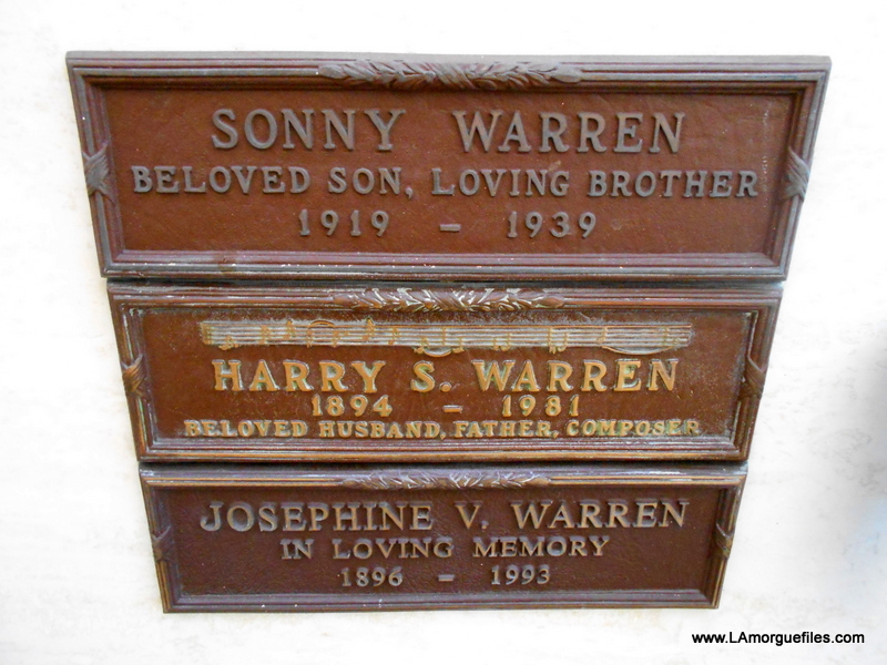 Los Angeles Morgue Files: "Lullaby of Broadway" Composer & Lyricist ...