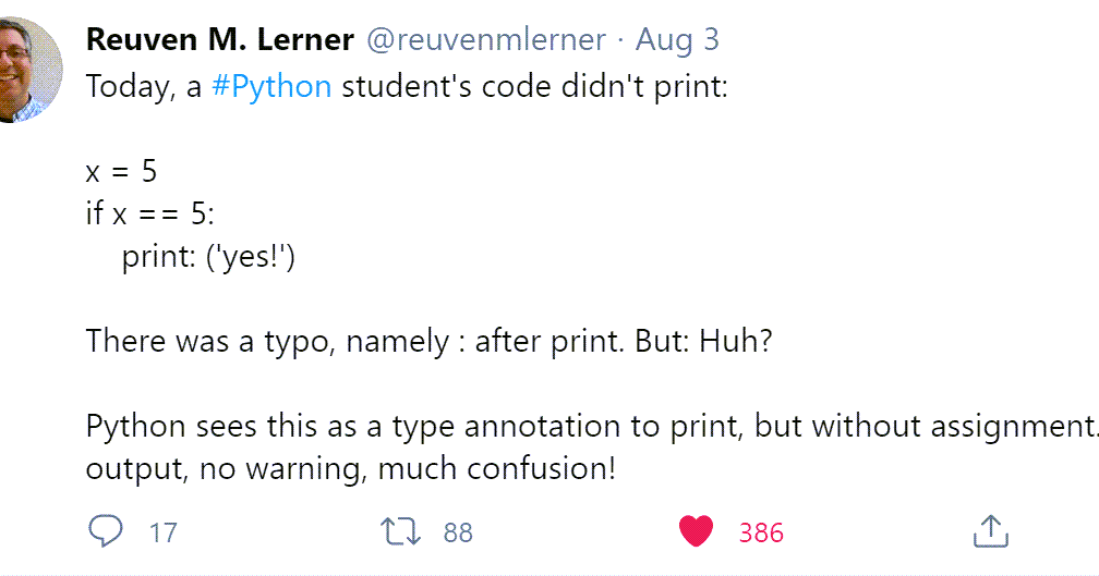 Only Python: Identifying misleading type hints