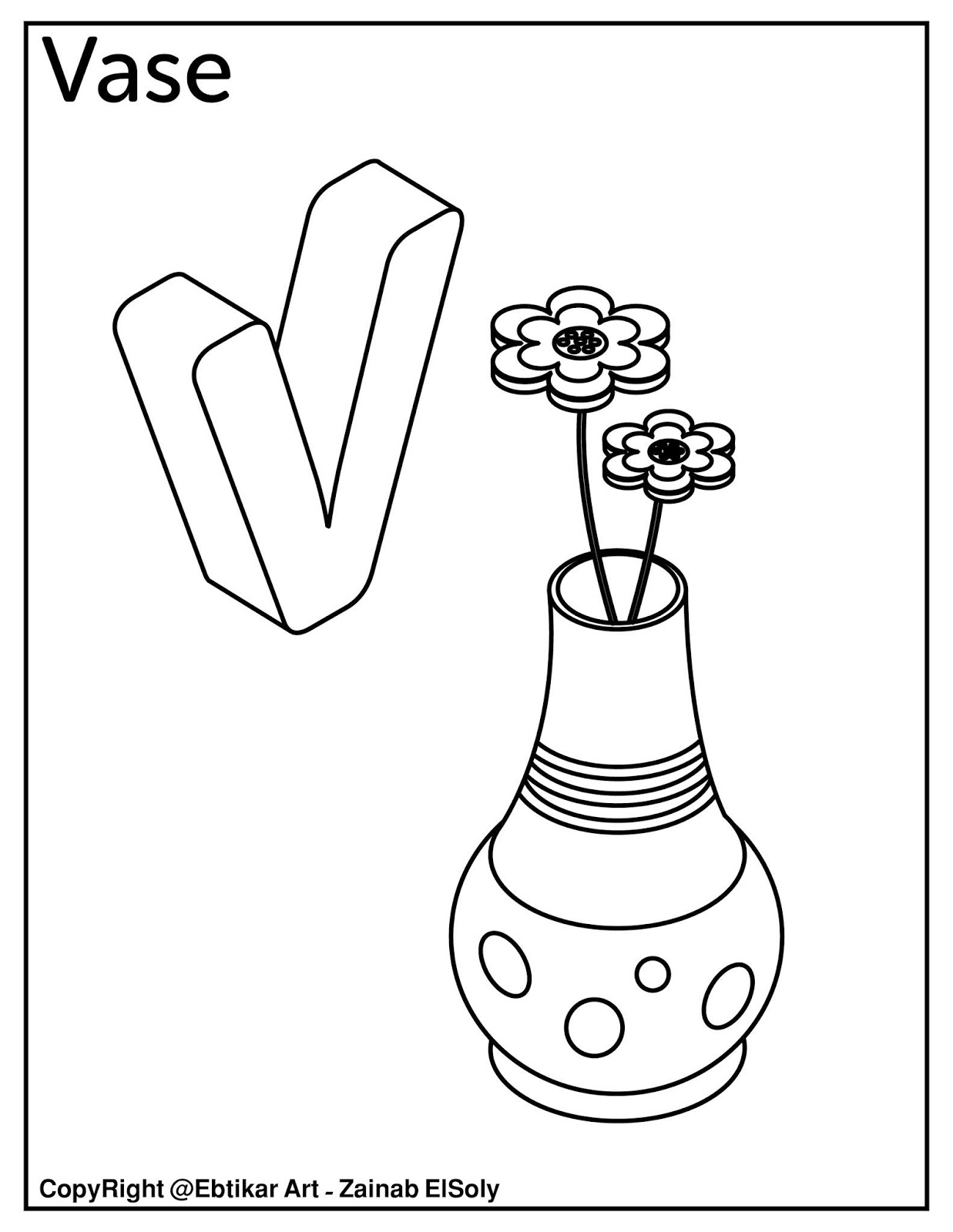 Set of 3D ABC Alphabet Coloring Pages