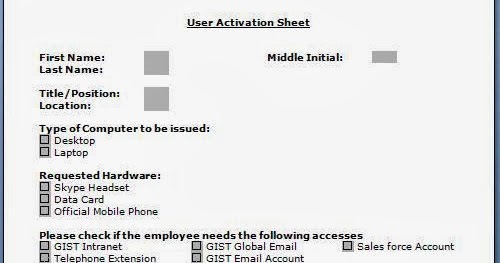 Access Control Form Template