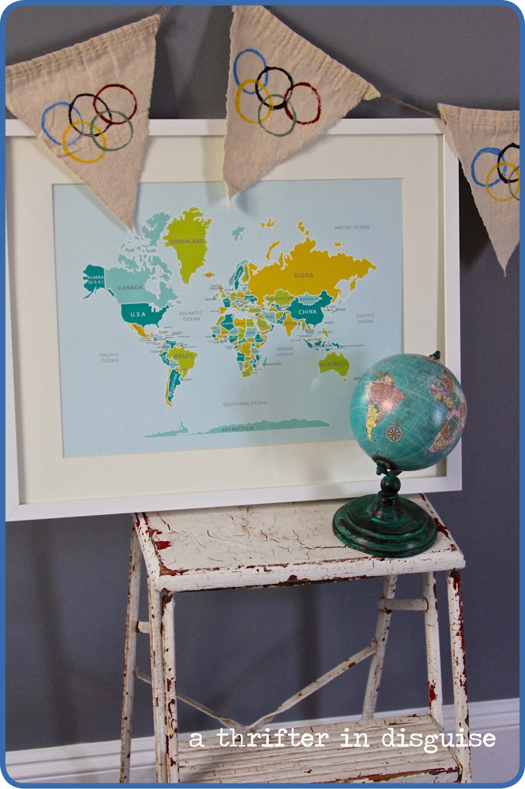 A Thrifter in Disguise: DIY Rustic Olympic Banner