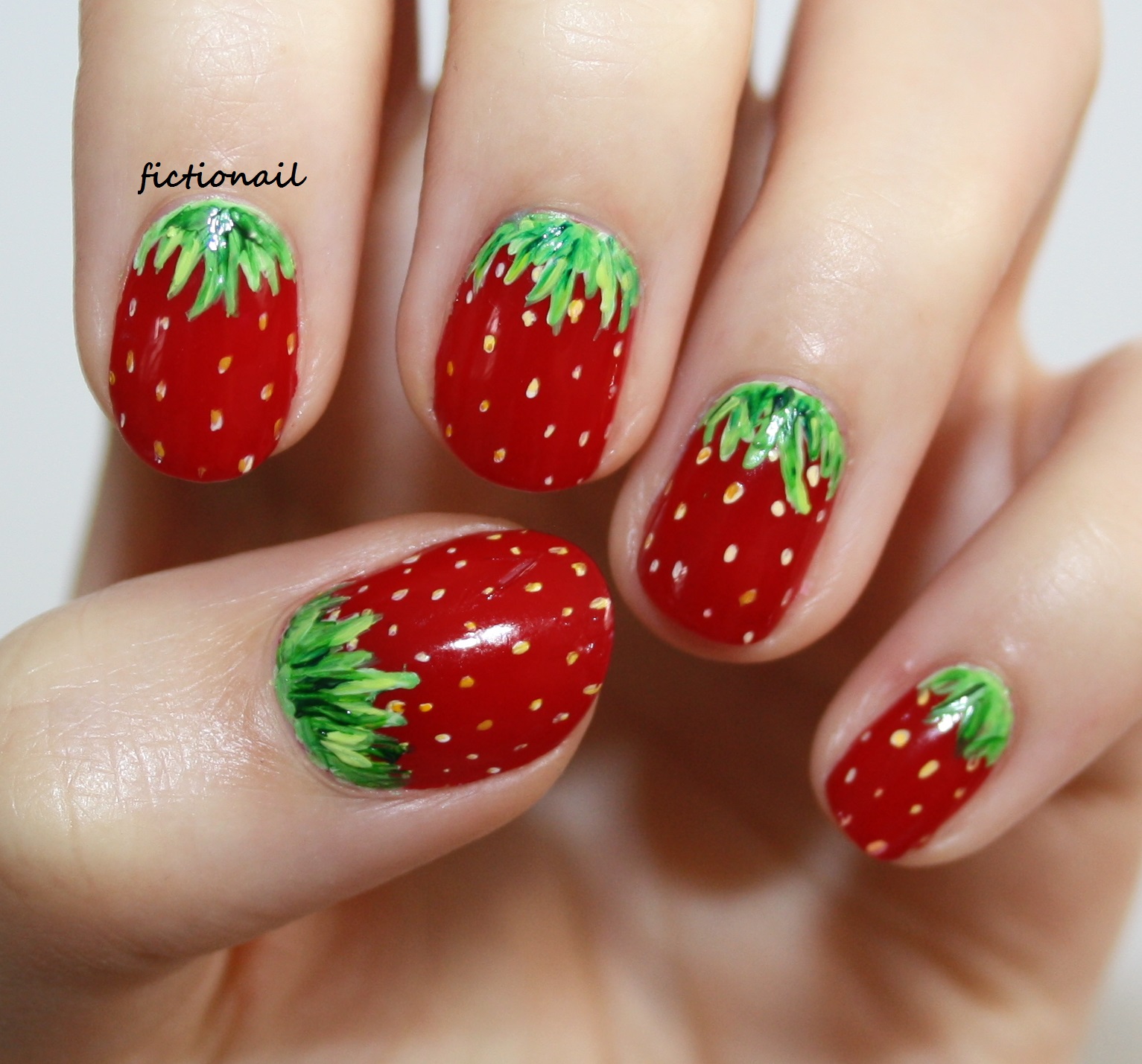 Simple Strawberry Nails