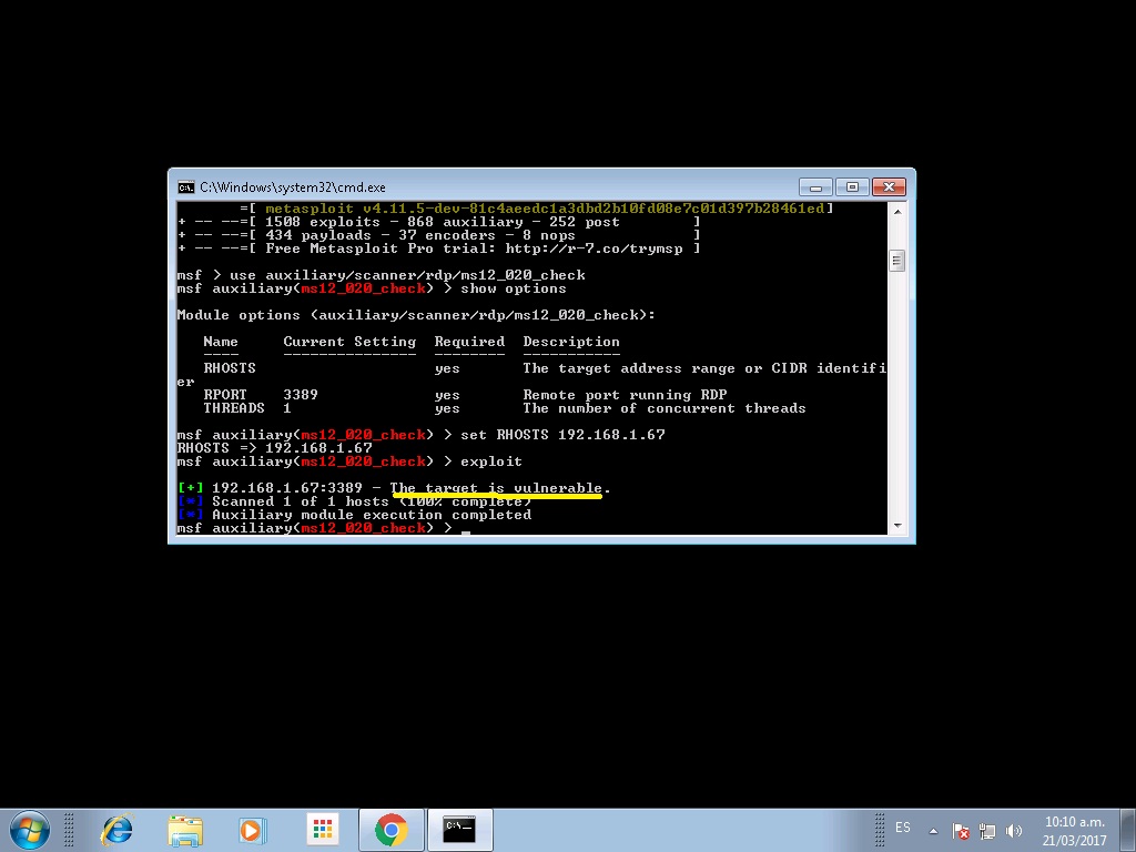 Mi Opinion Como Estudiante y Experto.: Ataque DOS + Metasploit