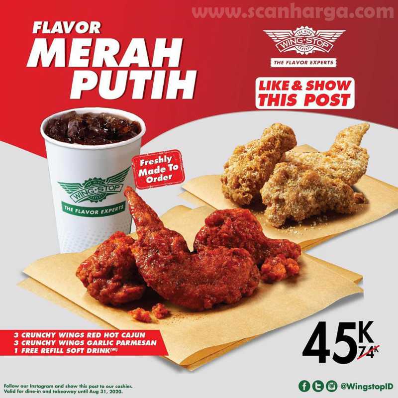 Wingstop Promo Paket Merah Putih Rp 45Ribu + Gratis Soft Drink ...