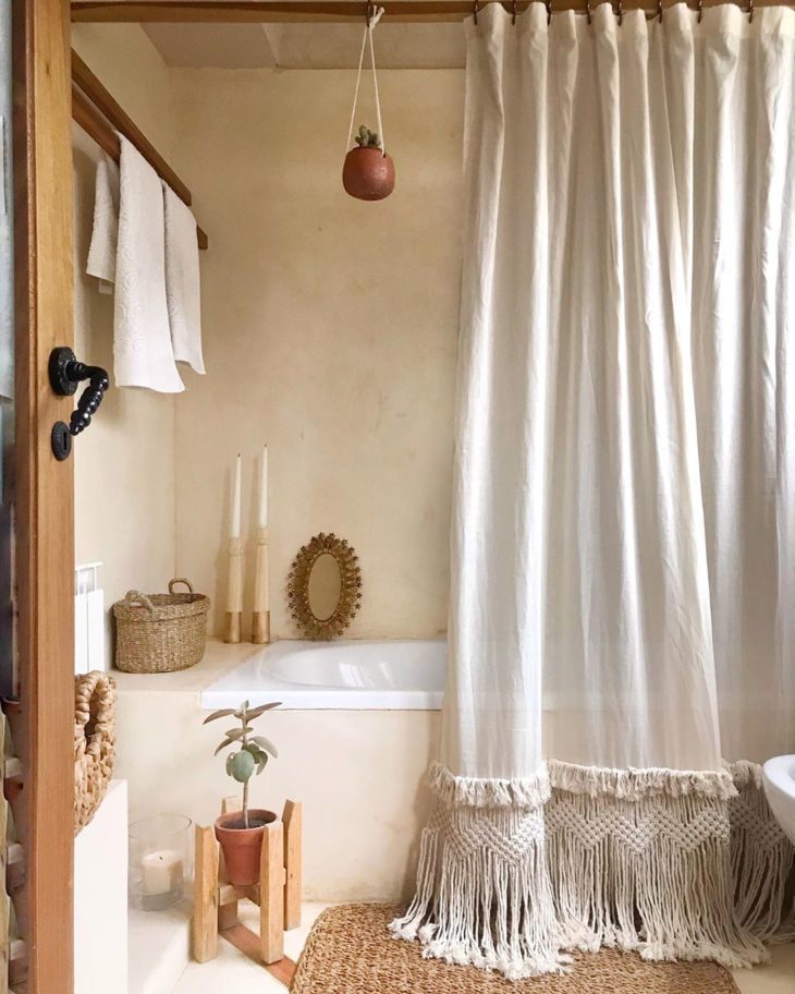 Cortina de baño: 70 ideas inspiradoras para ducha y ventana