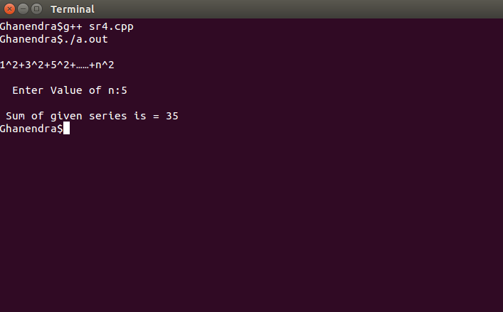 C++ Program To Find Sum Of Given Series 1^2+3^2+5^2+ . . . . n^2