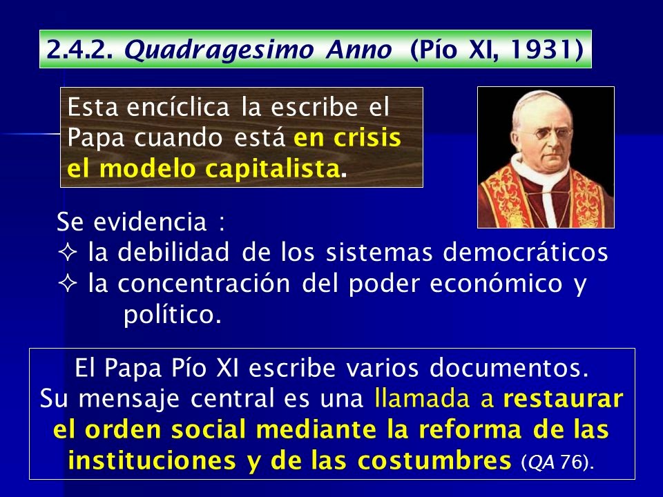 Justicia y Paz Tenerife: Quadragesimo Anno, Pío XI