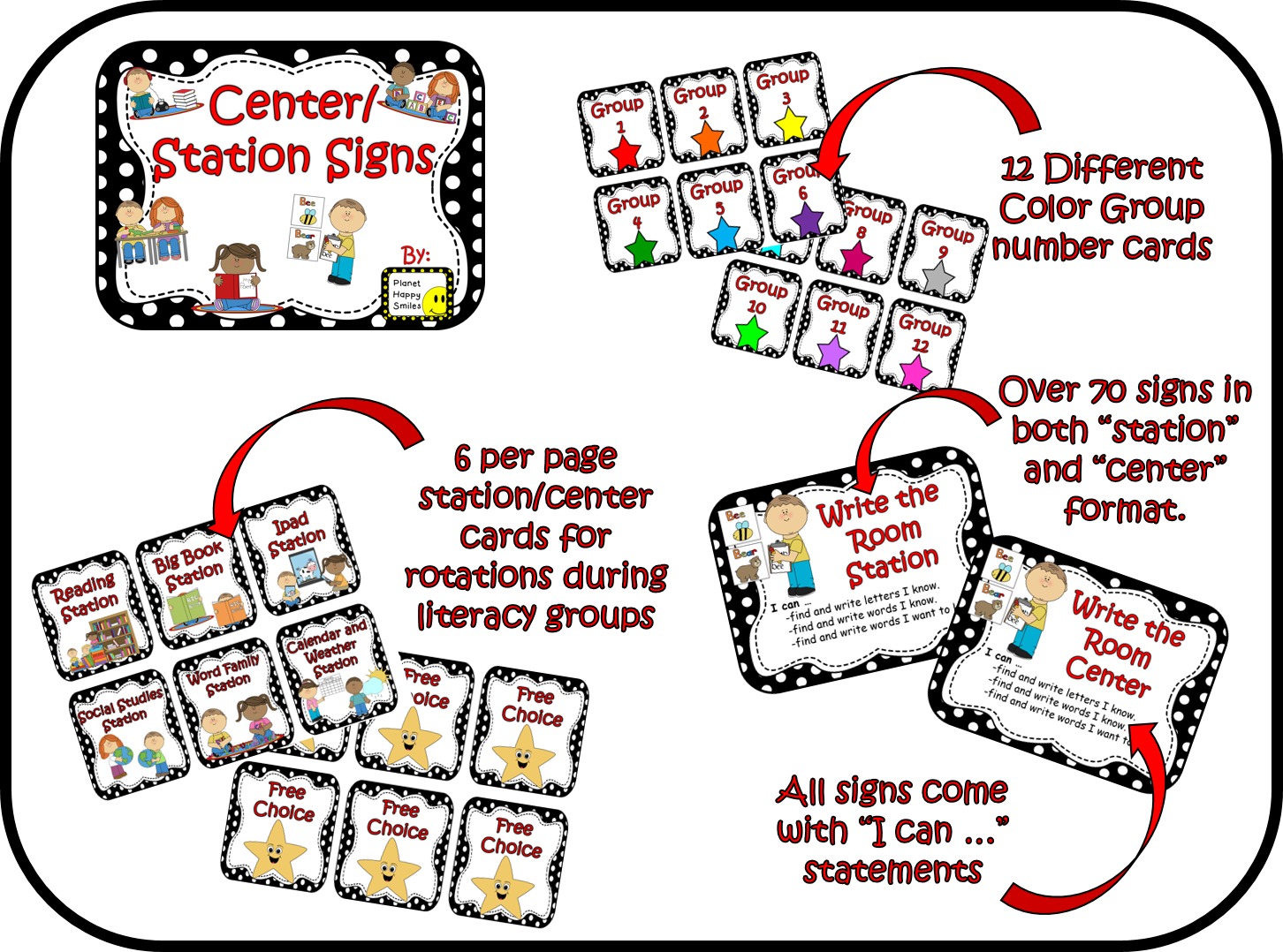 All Smiles in Second Grade: Center Signs ~ Stations Signs PLUS ...