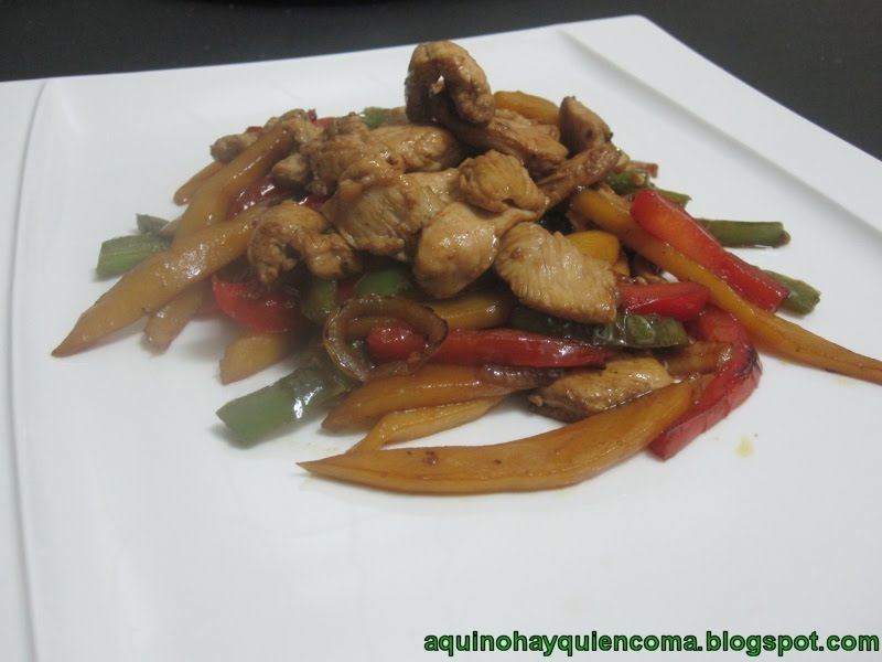 Aquí no hay quien coma: Pollo con mango y pimientos