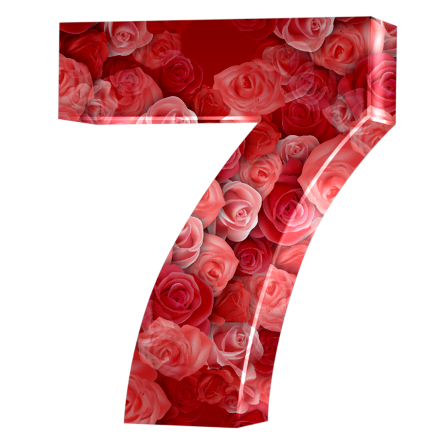 M. Michielin Alphabets: RED ROSES SEAMLESS ALPHABET, NUMBERS AND ICONS PNG