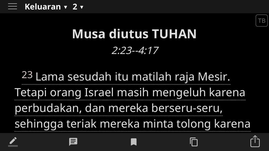 Keluaran 2:23-4:17: Musa diutus TUHAN - Perikop Alkitab