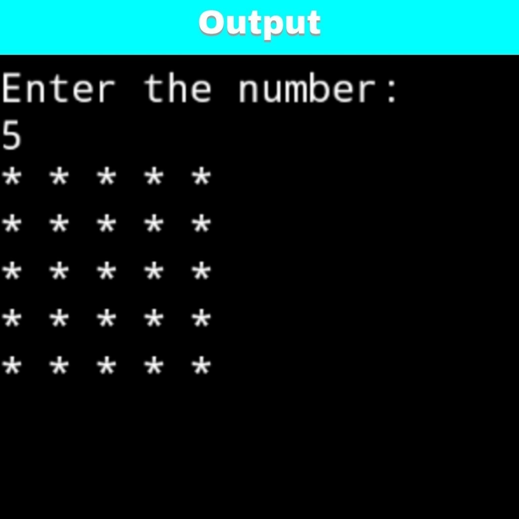 Codeforhunger Learn Coding Easily C Program To Print Square Star Pattern